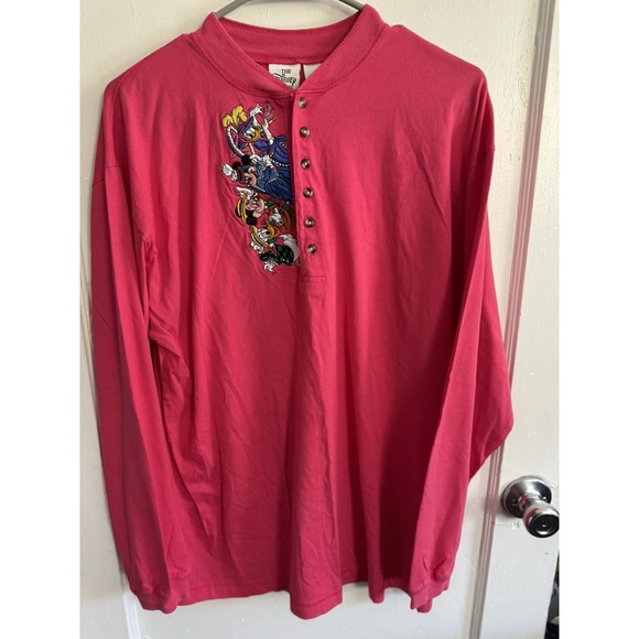 Disney | Tops | Disney Store Womens Long Sleeve Henley Shirt Mickey ...